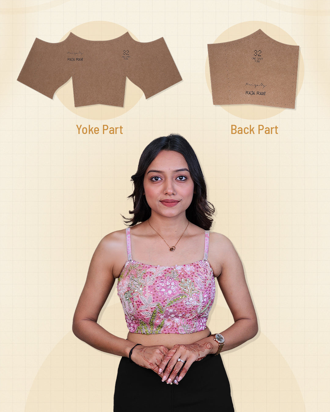 Designer Sleeveless Tube Blouse Farma Pattern Crop Style 28-44 | Raja ...